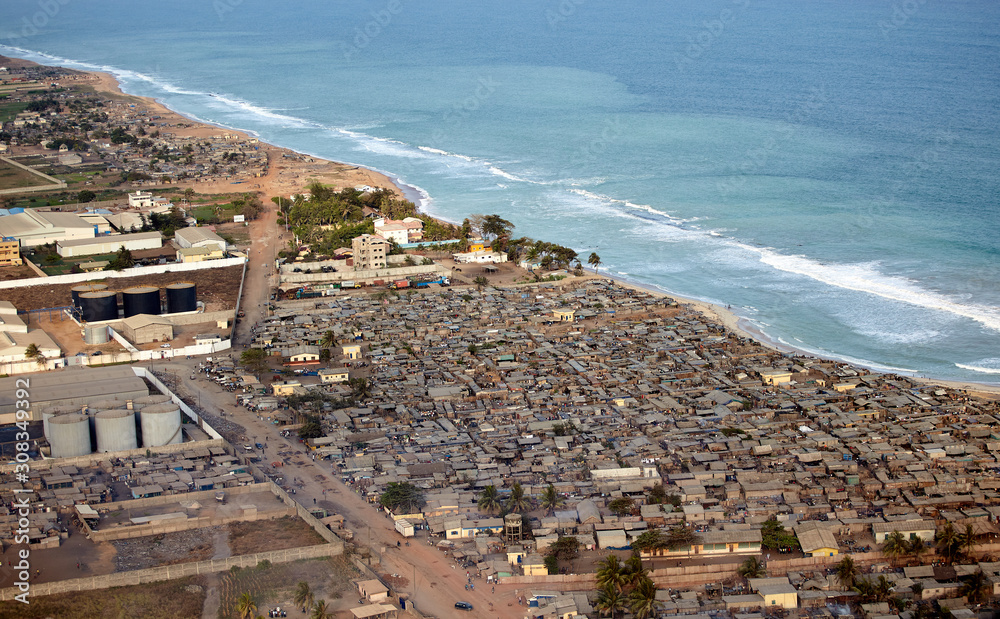 Aerial view of Lomé, capital of Togo. African country located in West ...