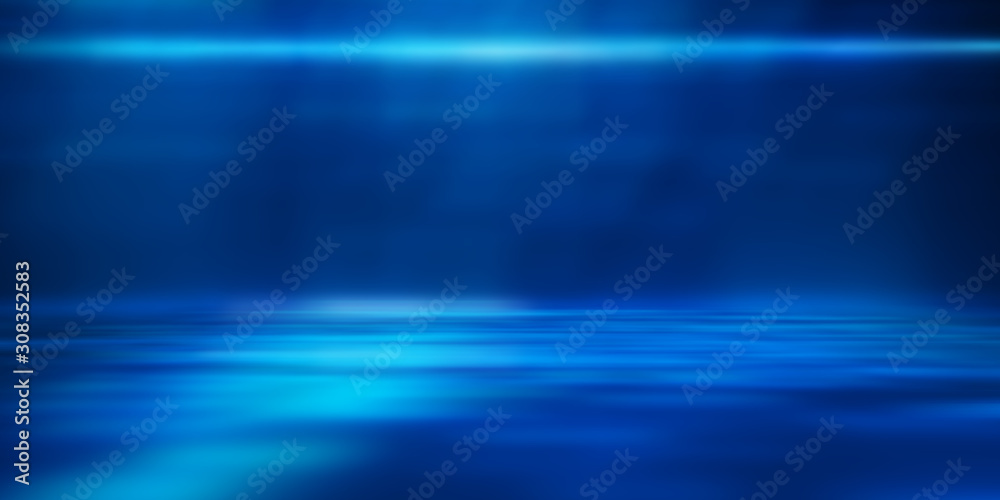 Blank Blue studio showcase with spotlight backdrop. Luxury stage room ...