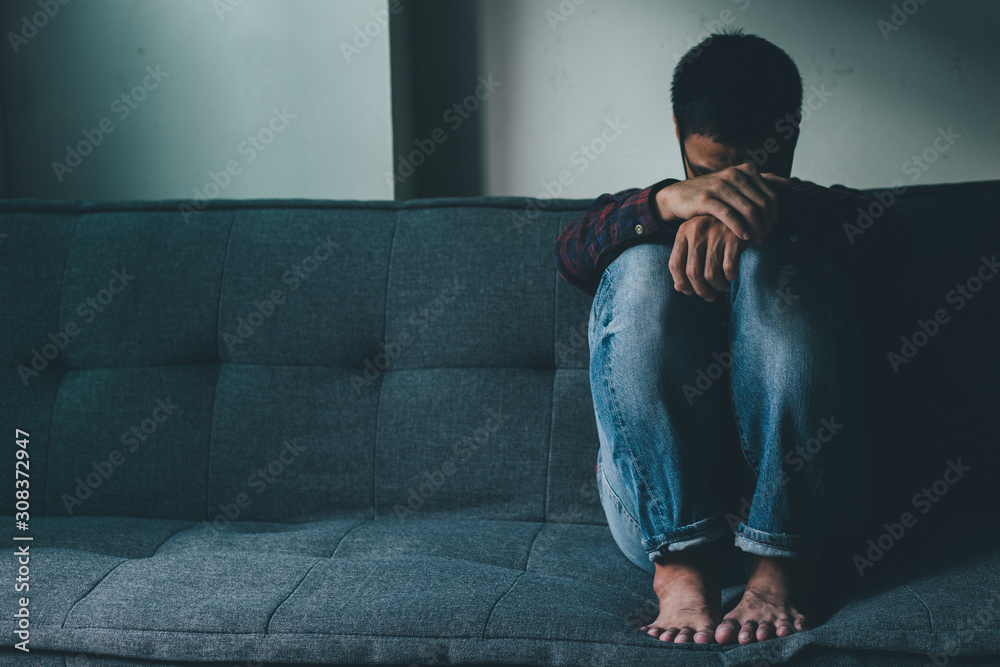 panic attacks alone young man sad fear stressful depressed emotion ...