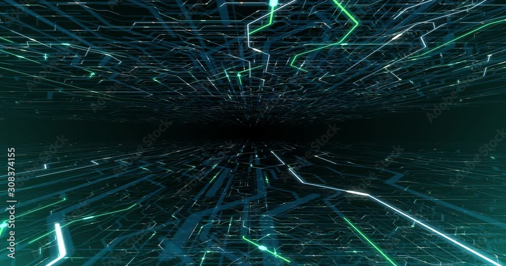 Video Stock 4K seamless loop of printed circuit board (PCB) in motion ...