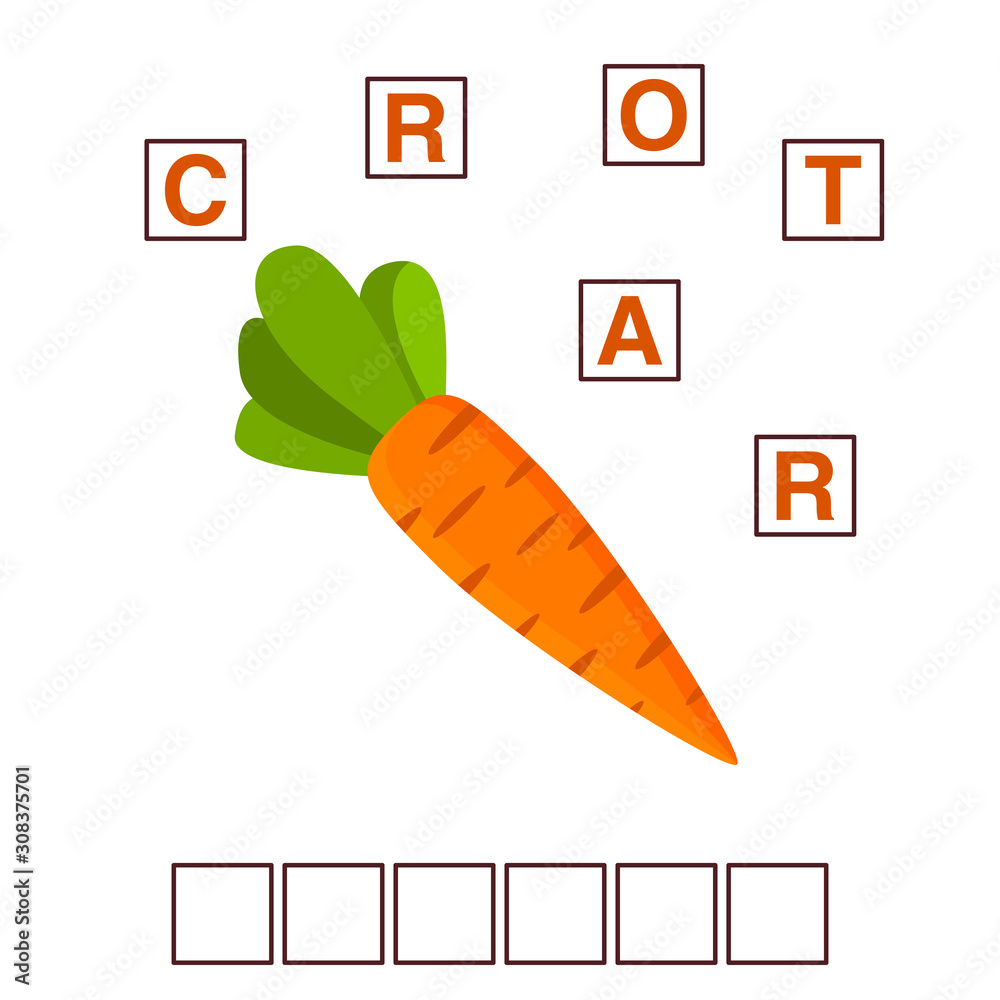 Game words puzzle carrot.Education developing child.Riddle for ...