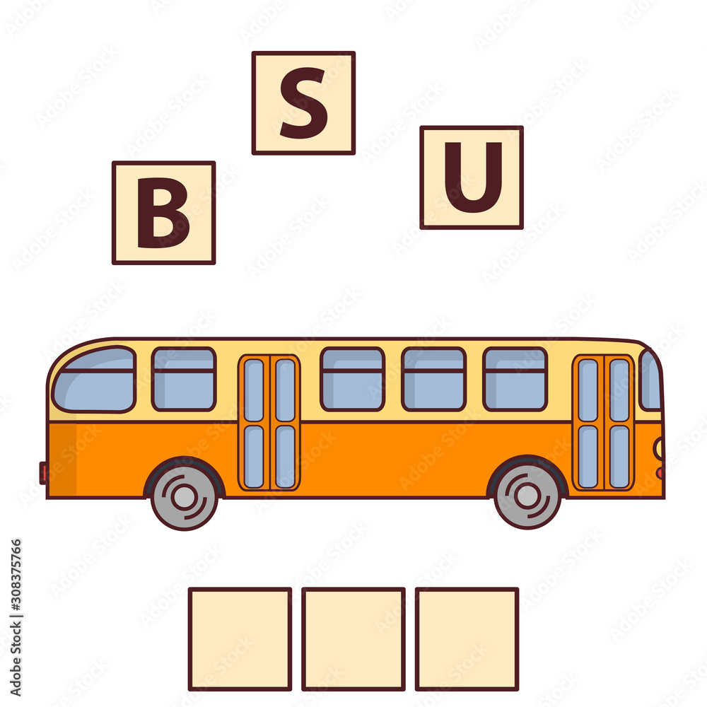 Game words puzzle school bus.Education developing child.Riddle for ...