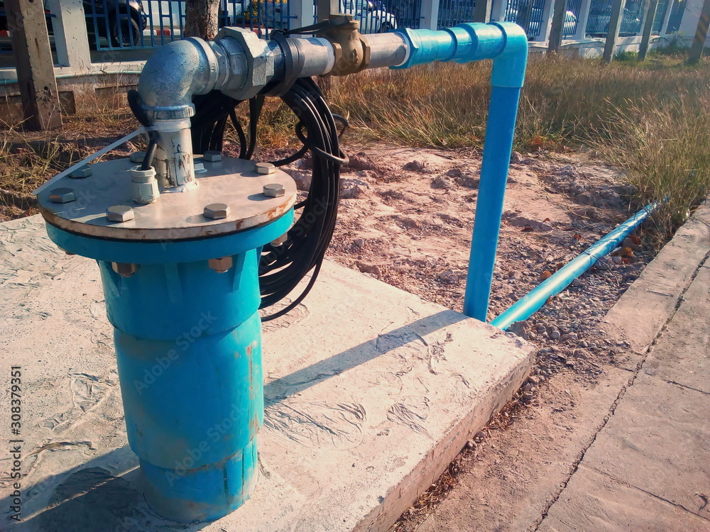 Submersible dewater, groundwater wells with PVC pipes or underground ...