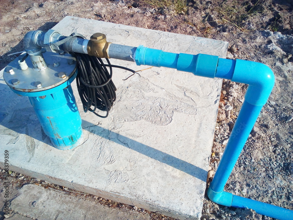 Submersible dewater, groundwater wells with PVC pipes or underground ...