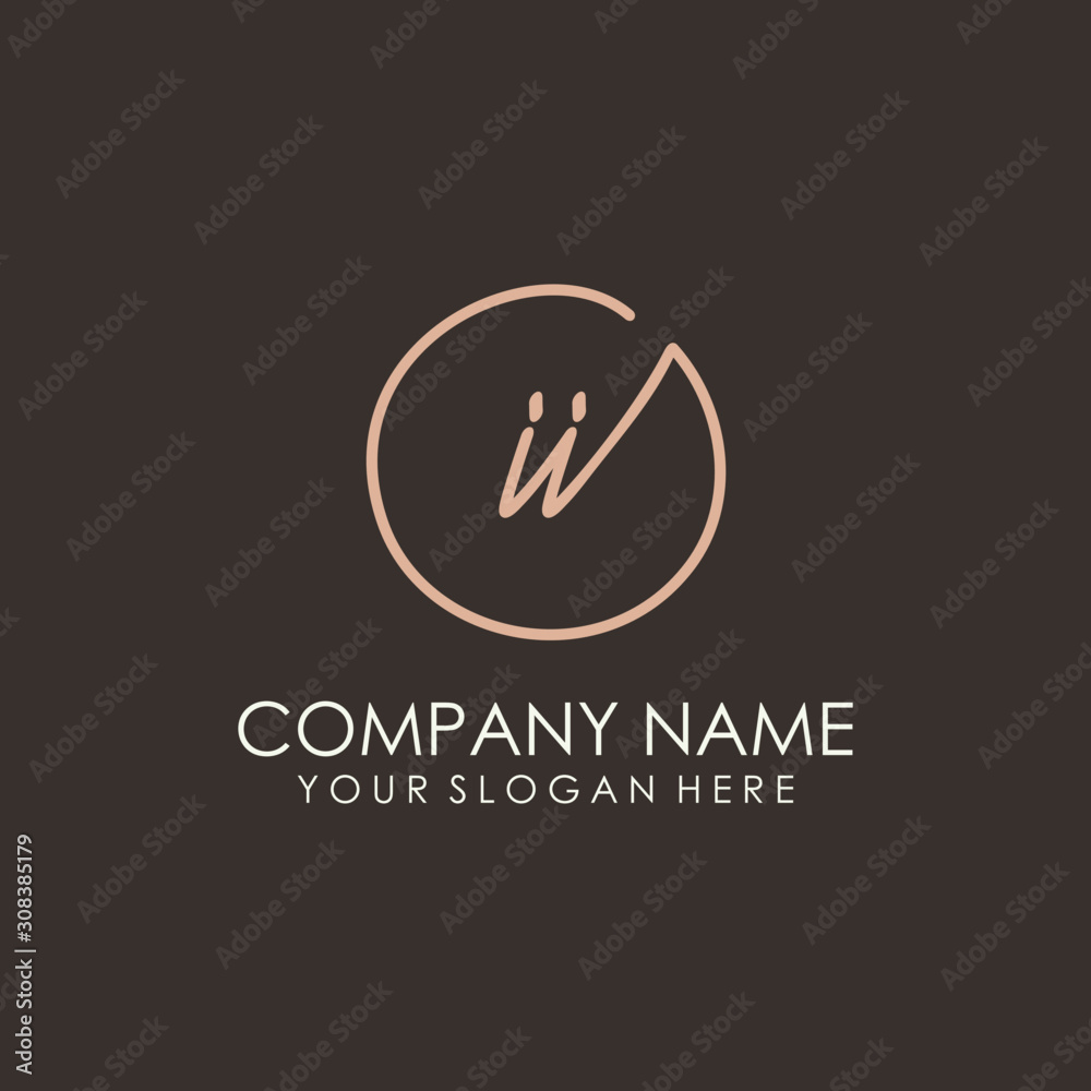 II initials signature logo. Handwritten vector logo template connected ...