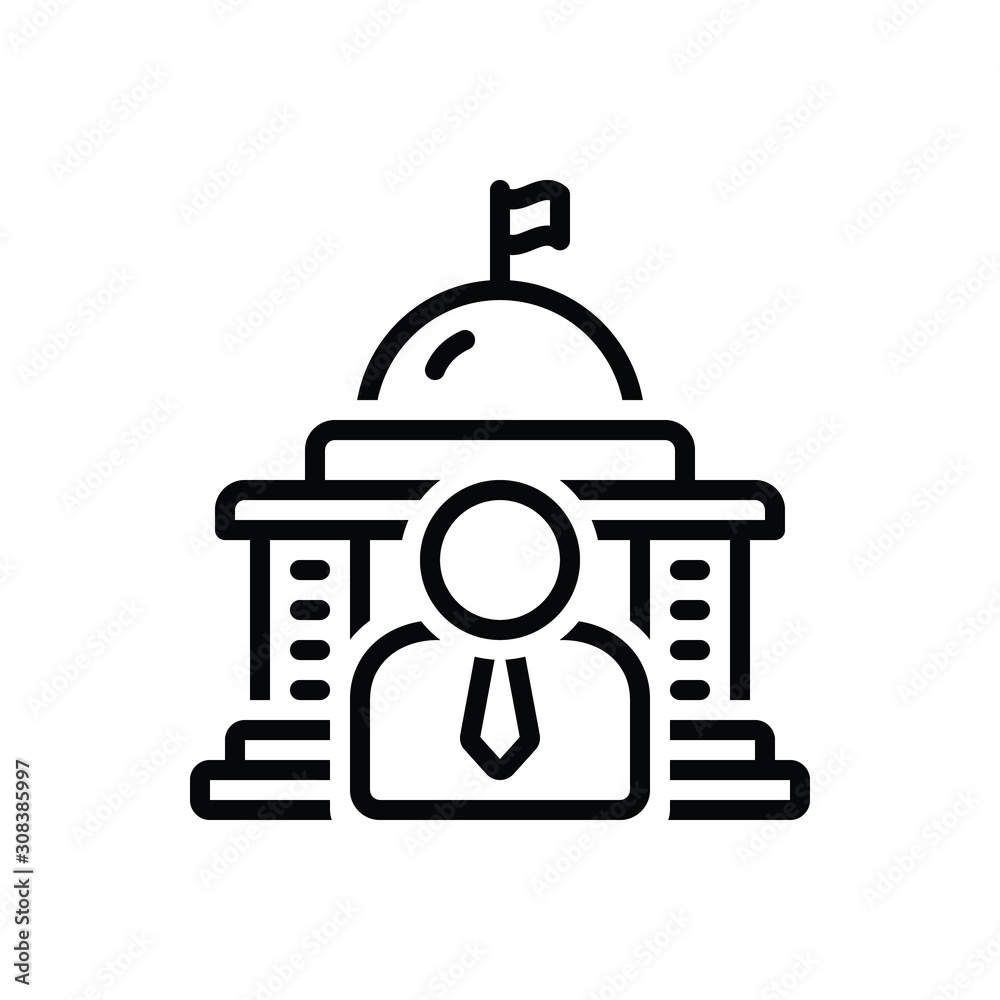 Black line icon for governor Stock Vector | Adobe Stock
