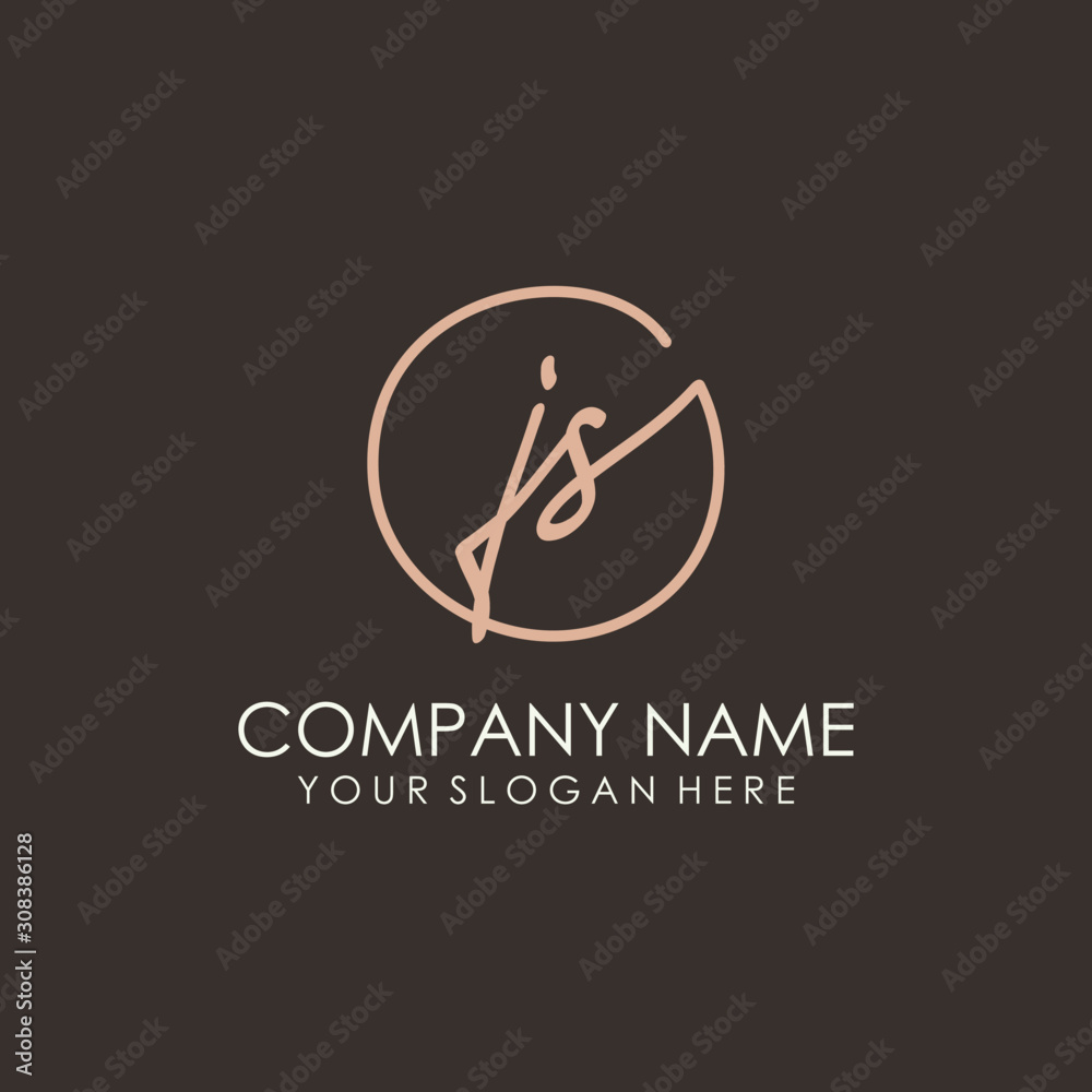 Vecteur Stock JS initials signature logo. Handwritten vector logo ...