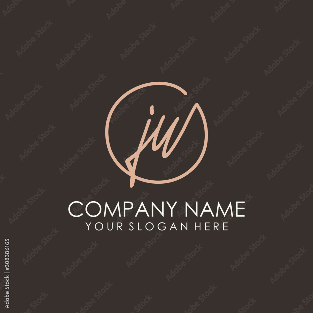 JU initials signature logo. Handwritten vector logo template connected ...