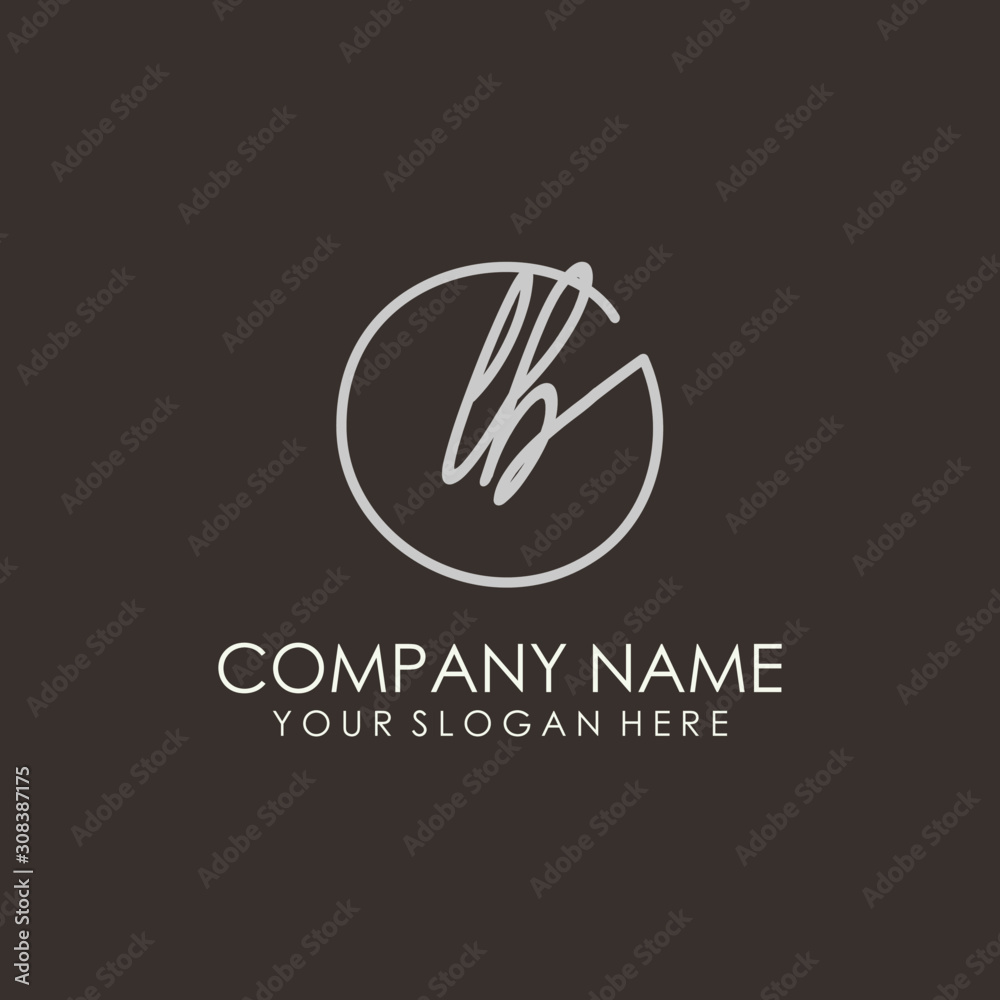 LB initials signature logo. Handwritten vector logo template connected ...