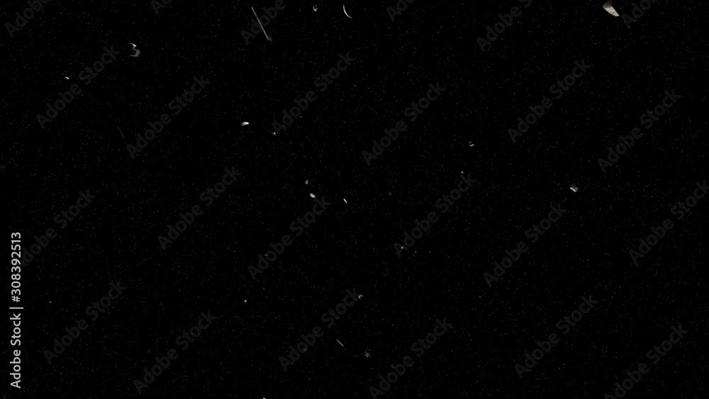 space debris in Earth orbit, dangerous trash in front of the stars, 4k ...