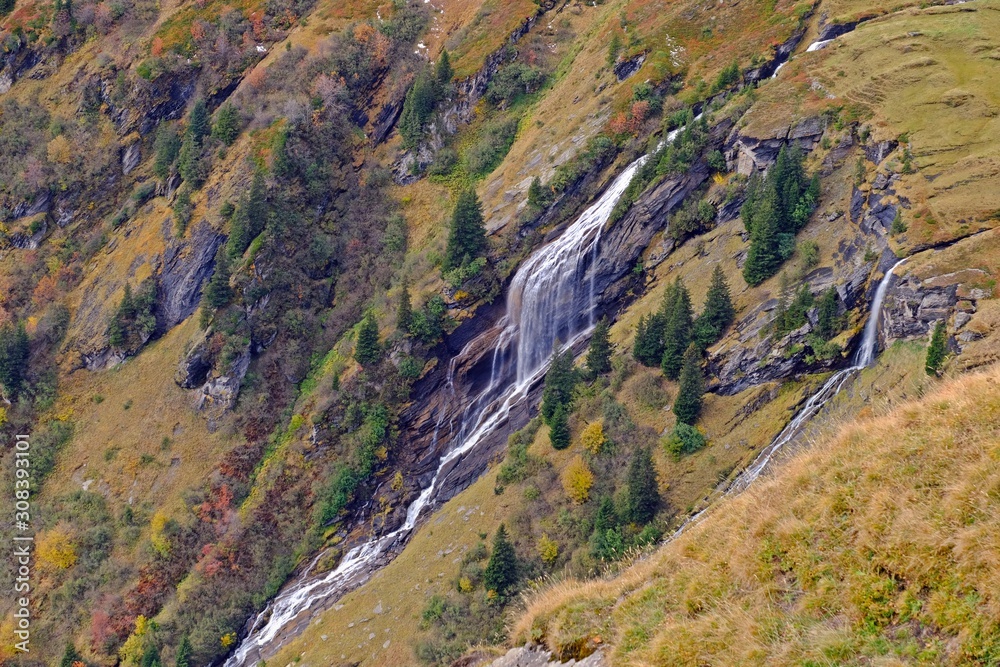 The Bachlager Waterfall is one of the largest waterfalls in Switzerland ...