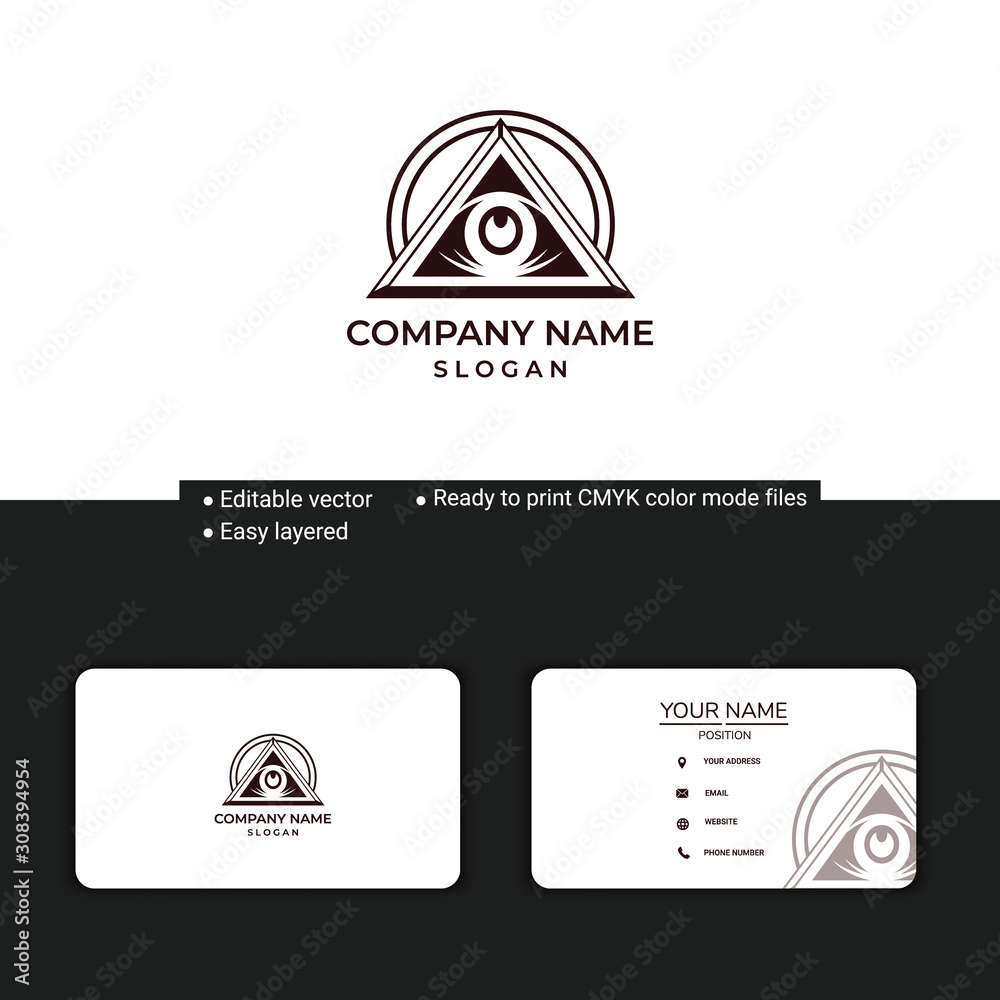 Pyramid with evil eyes logo Stock Vector | Adobe Stock