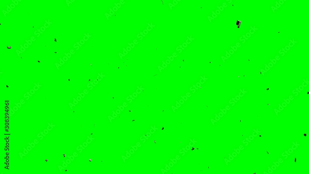 space trash in Earth orbit, dangerous waste isolated on green screen ...