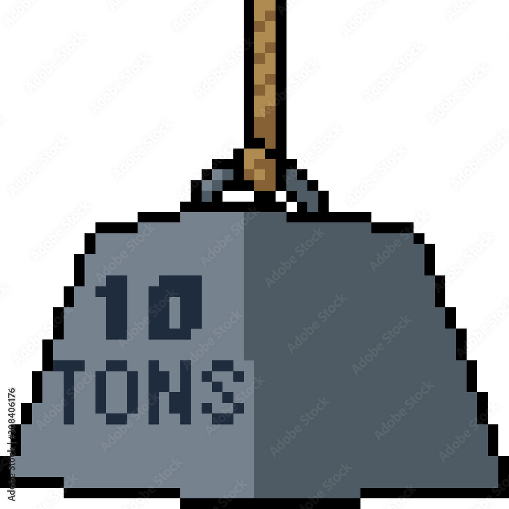 vector pixel art ton weight Stock Vector | Adobe Stock