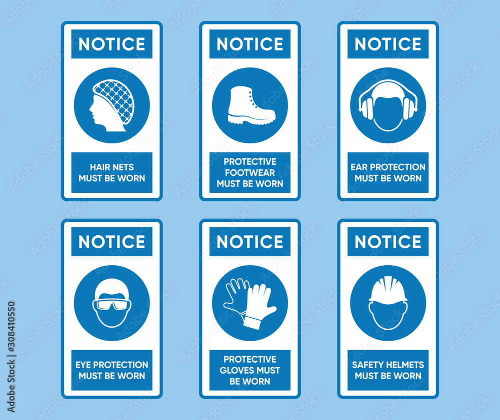 Health and safety signs high quality vector set Stock Vector | Adobe Stock