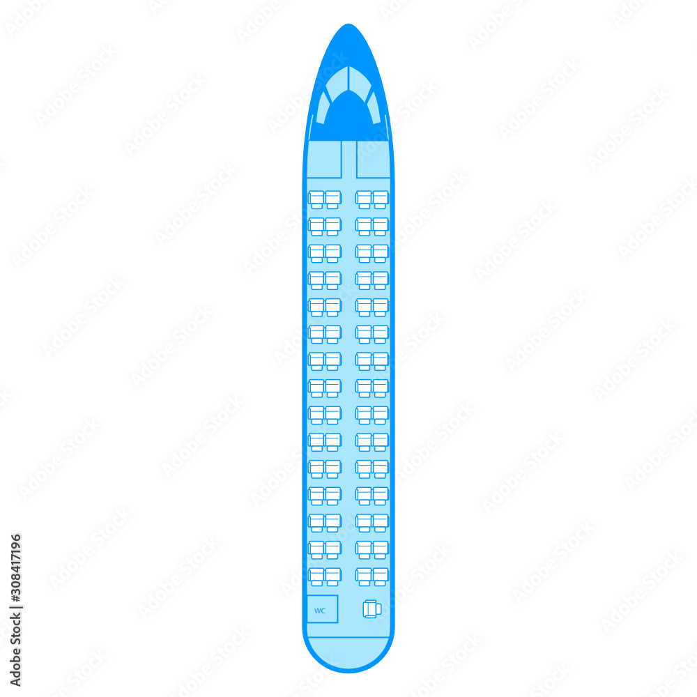 Xian MA-60 Aircraft Types PAX passengers seat chair scheme in airplane ...