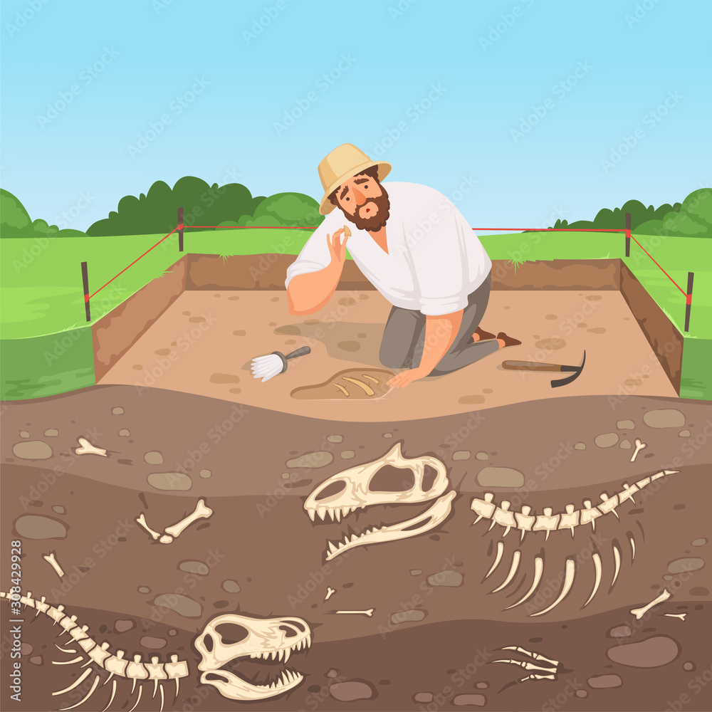 Archaeologist Digging Clipart