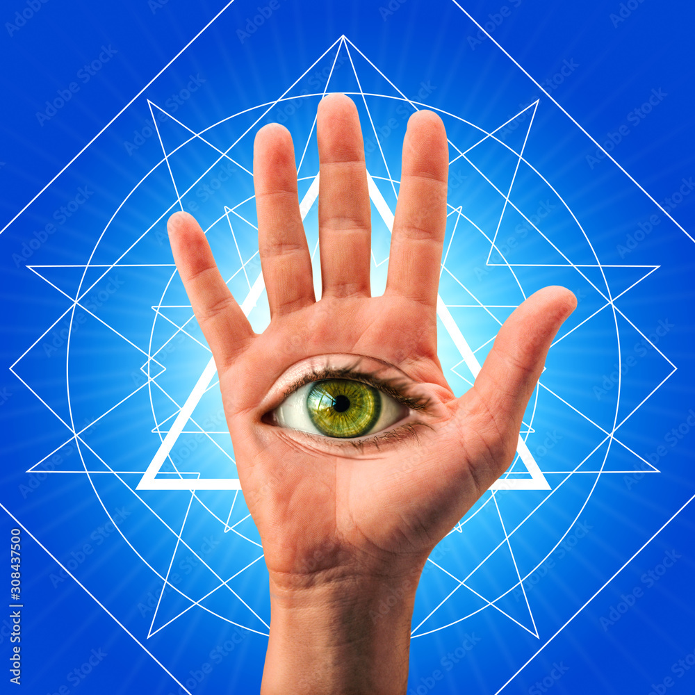 Eye in the palm of the hand Stock Photo | Adobe Stock