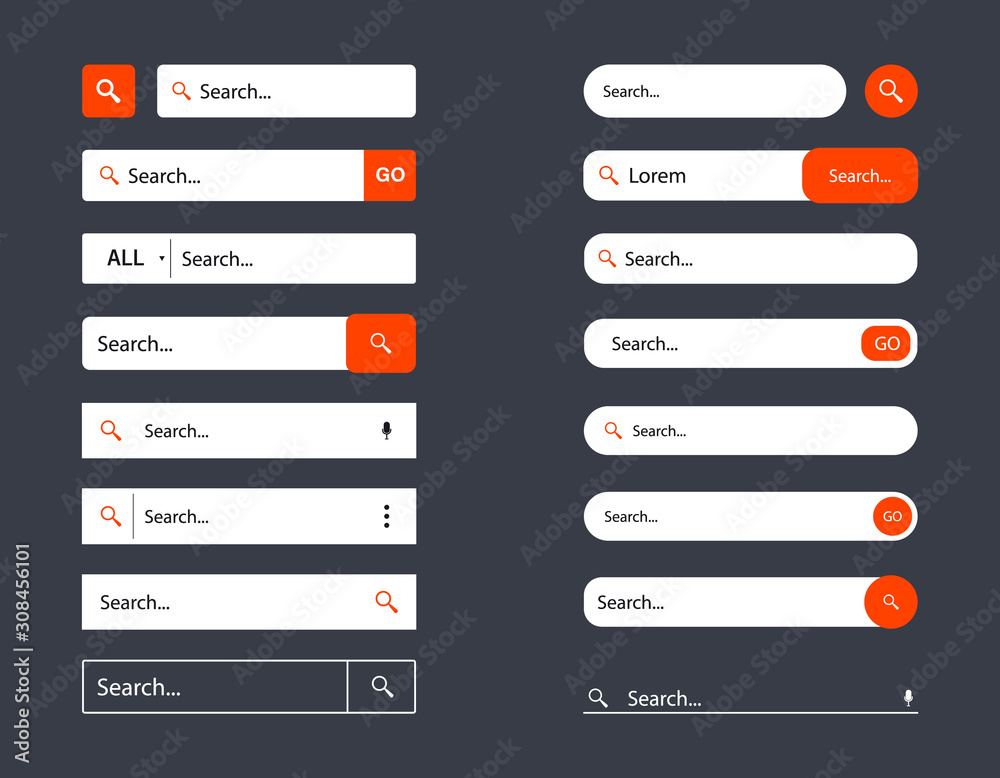 Search bar templates design set for ui, design and web site. Search ...