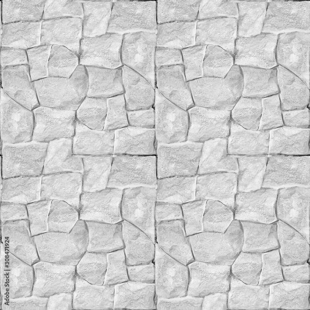 Decorative Stone Wall Clean White Masonry Seamless Background