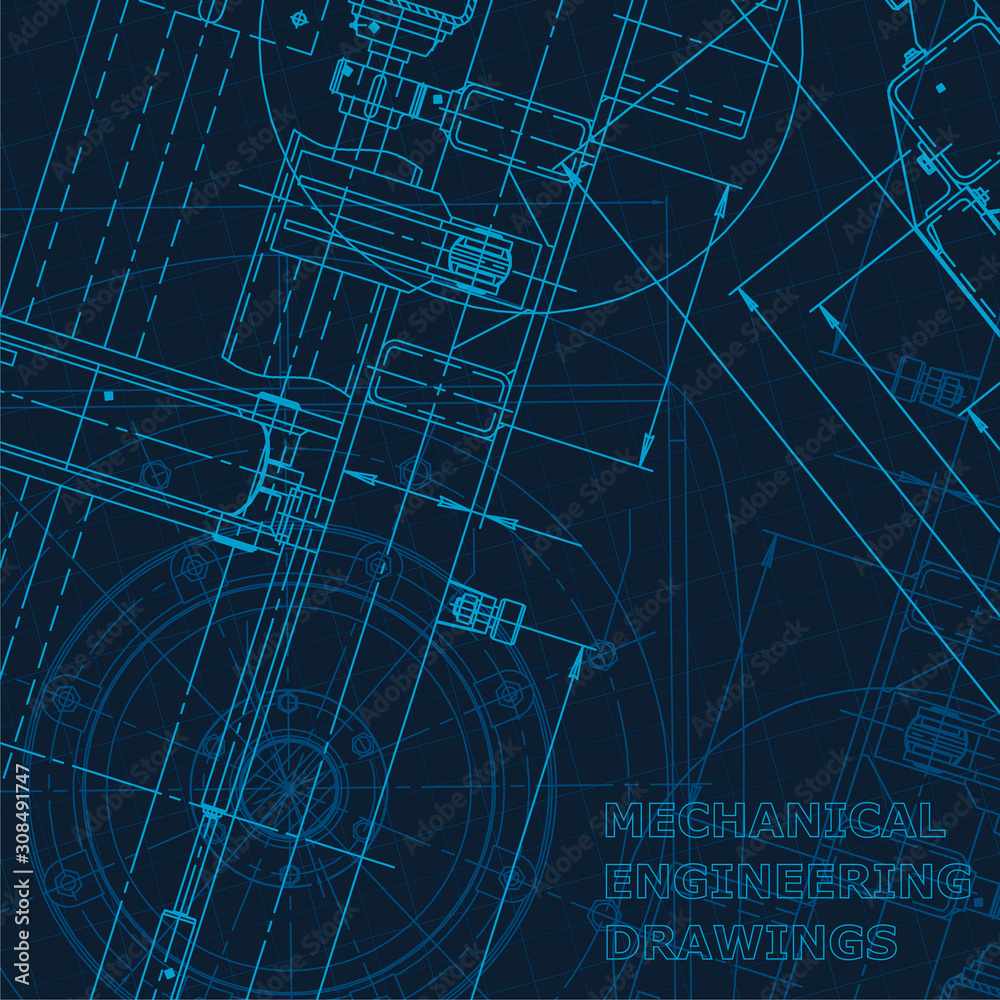 Technical cyberspace, Corporate Identity. Blueprint. Vector engineering ...