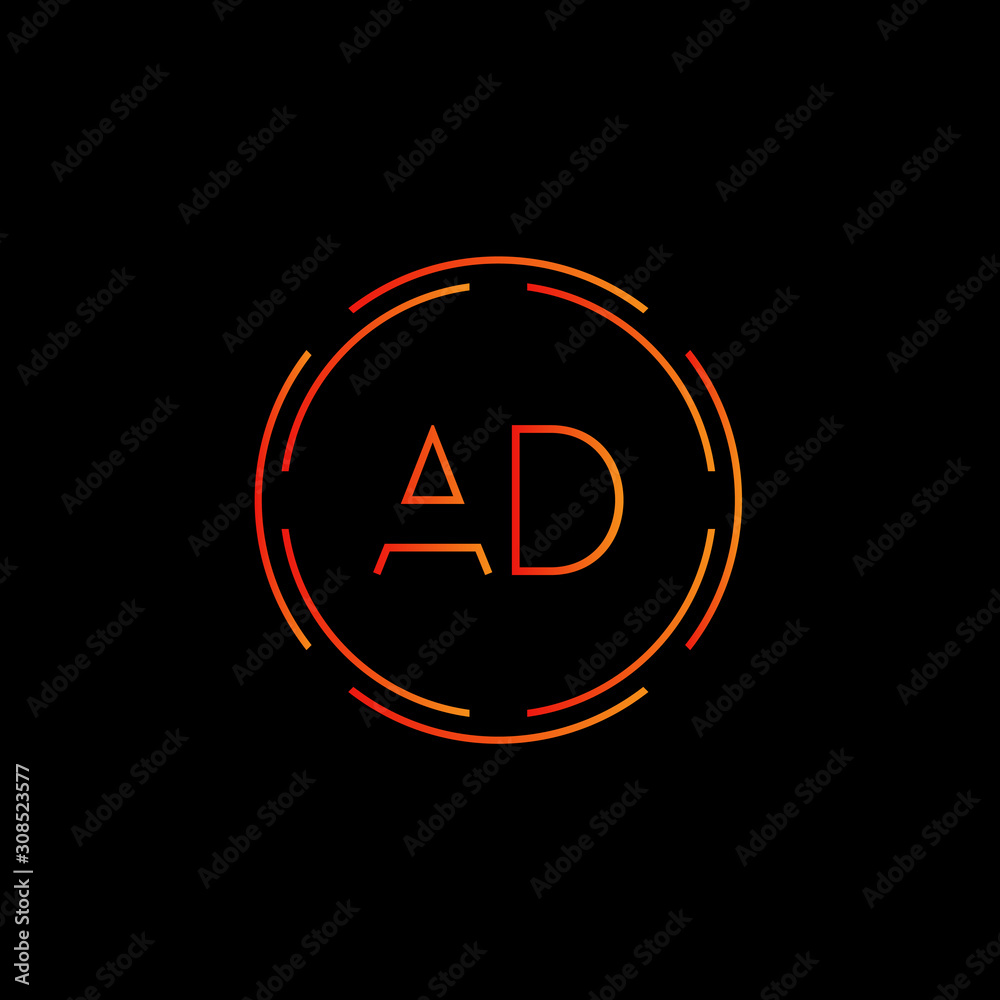 Initial AD Letter Logo With Creative Modern Business Typography Vector ...