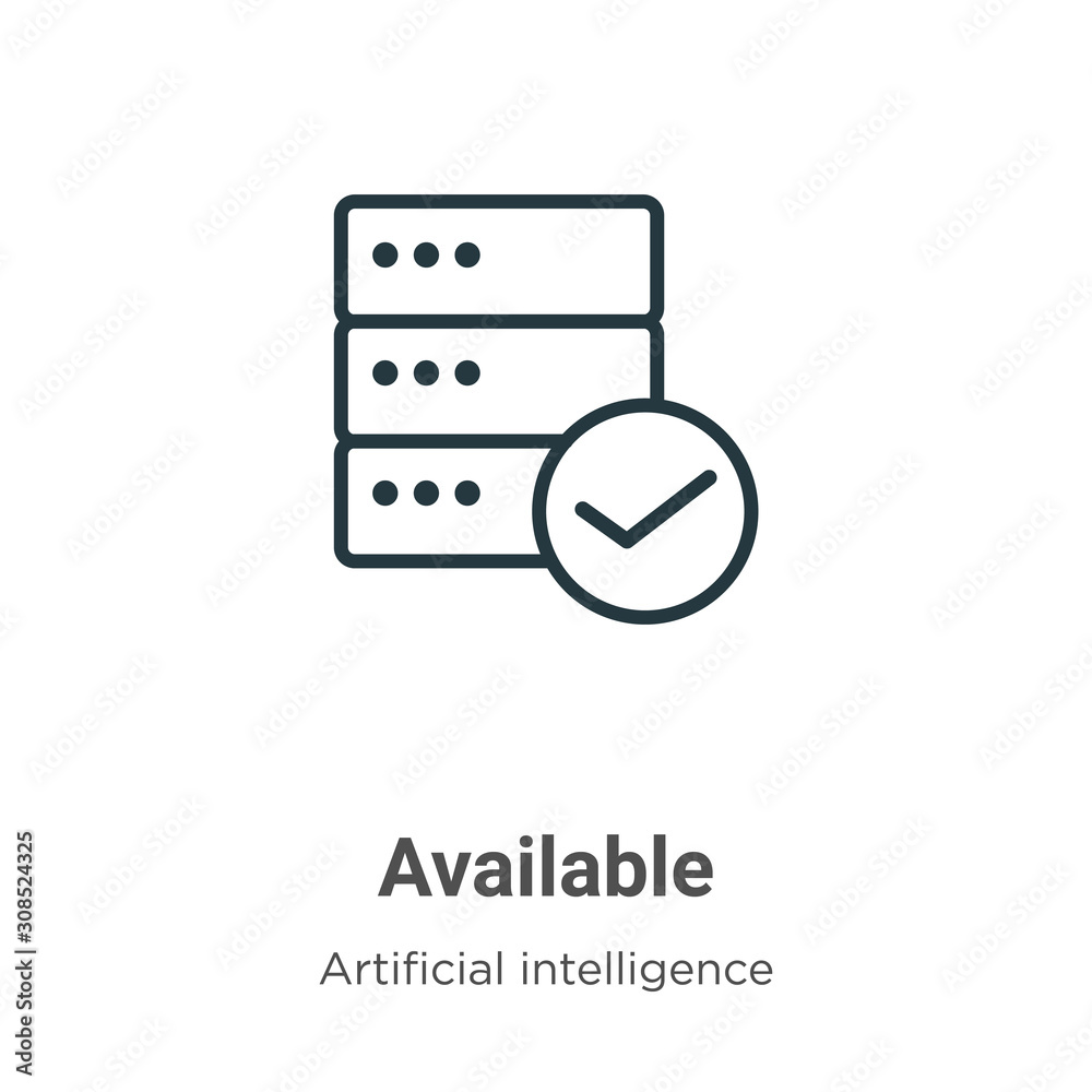 Available outline vector icon. Thin line black available icon, flat ...