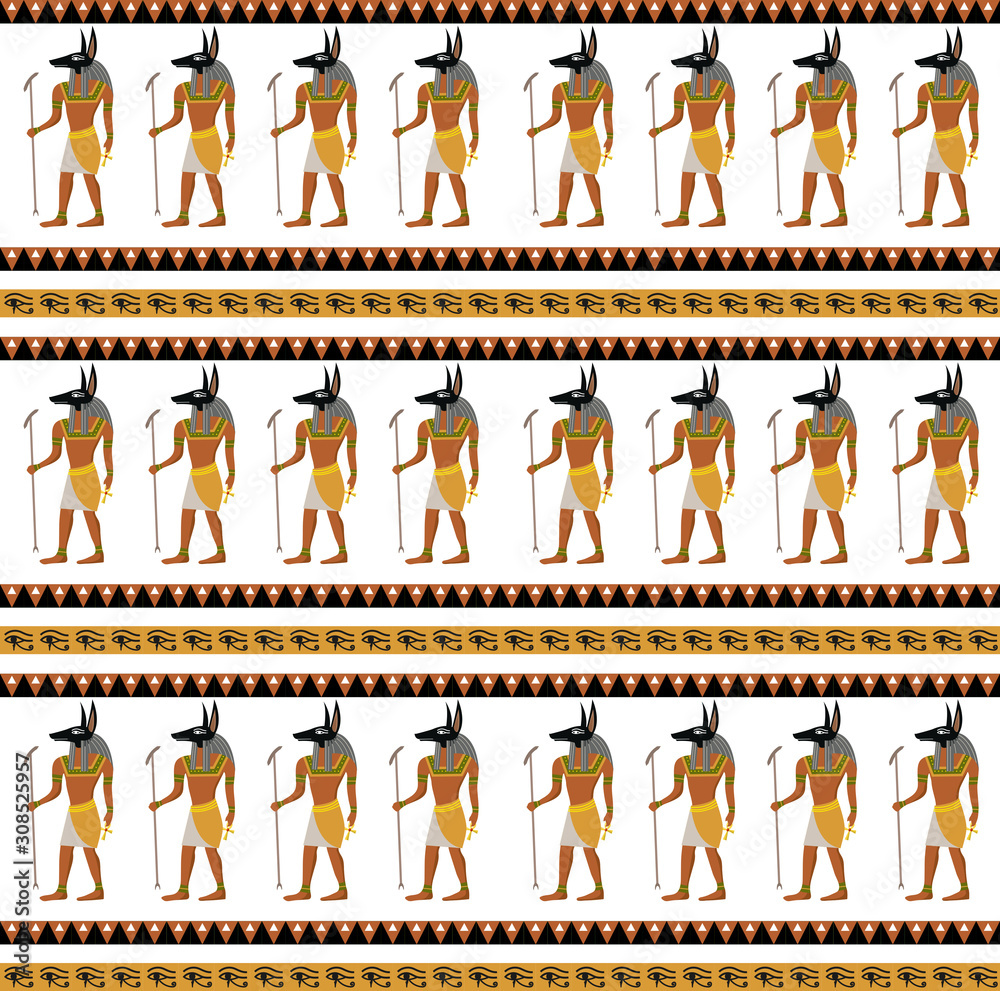 Egyptian seamless pattern. Tribal repeating texture, endless backdrop ...
