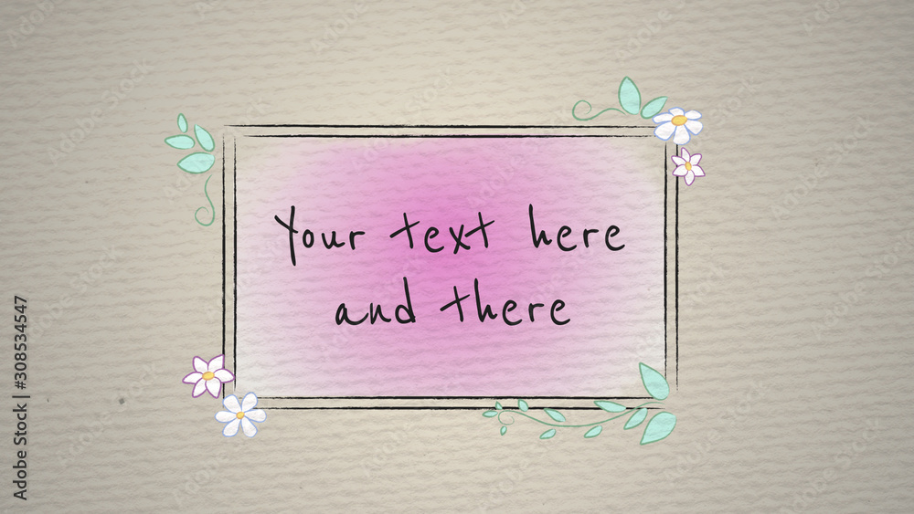 Picture Frame with Growing Floral Border Title Stock Template | Adobe Stock