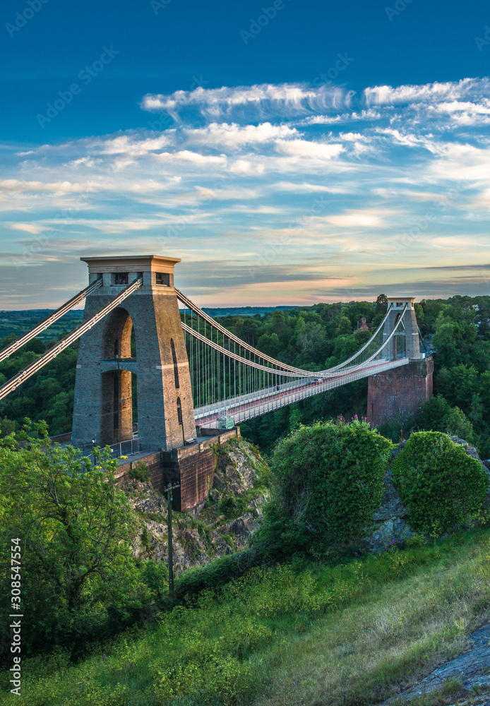 Historic Clifton Suspension Bridge by Isambard Kingdom Brunel spans the ...