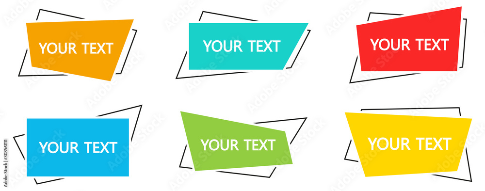 Geometric banner with text set. Vector Stock Vector | Adobe Stock