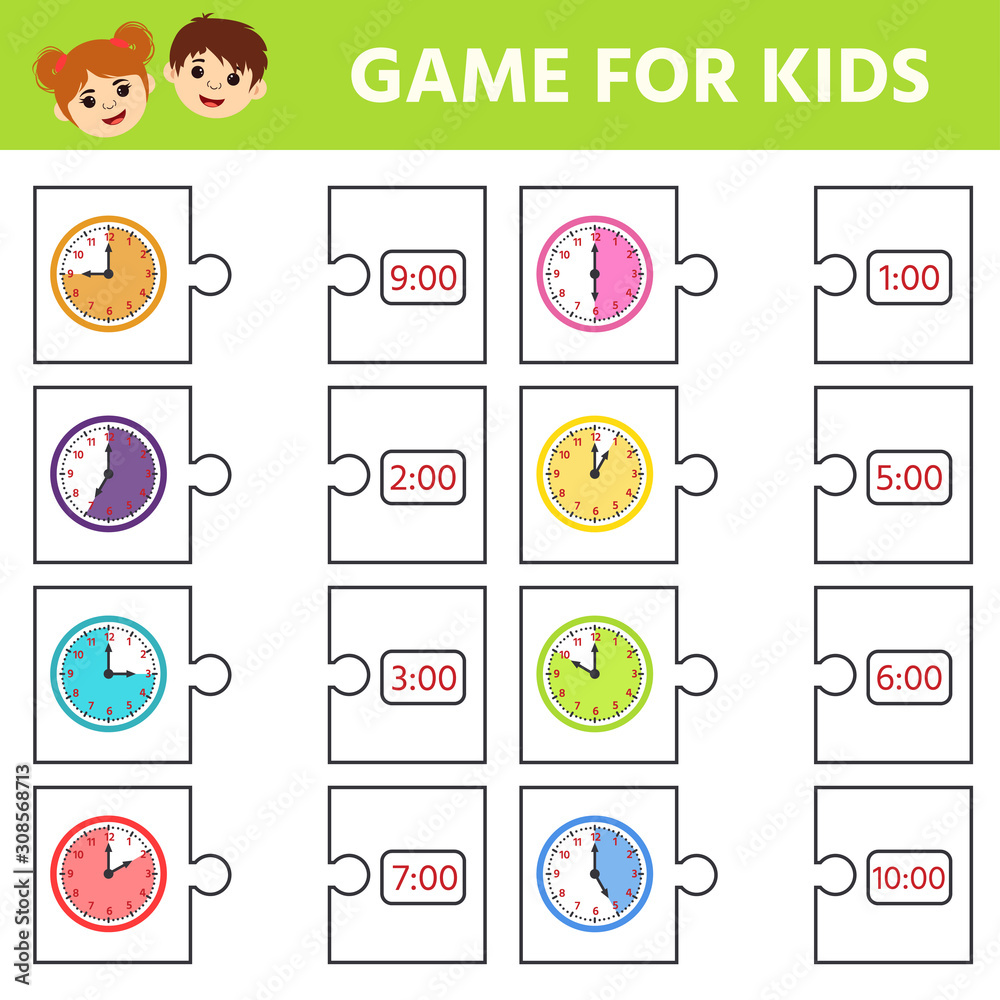 Game for children. Educational worksheet for preschool kids. Puzzle ...