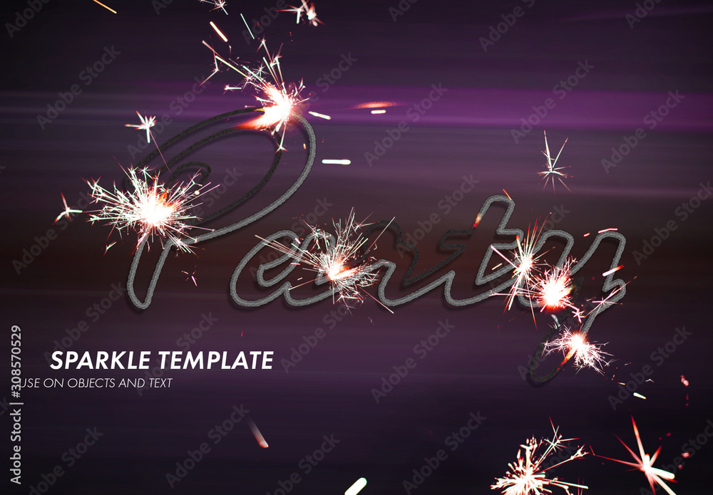 Firework Sparks Text Effect Mockup Stock Template | Adobe Stock