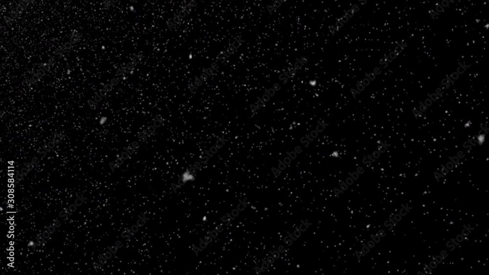 falling snow isolated on black background, snow storm, blizzard, night ...
