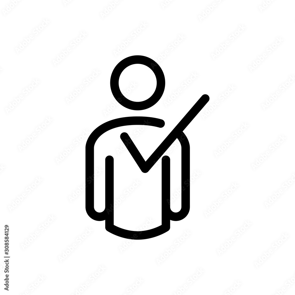 Vetor de Contacto aceptado. Usuario aceptado. Icono plano lineal hombre ...