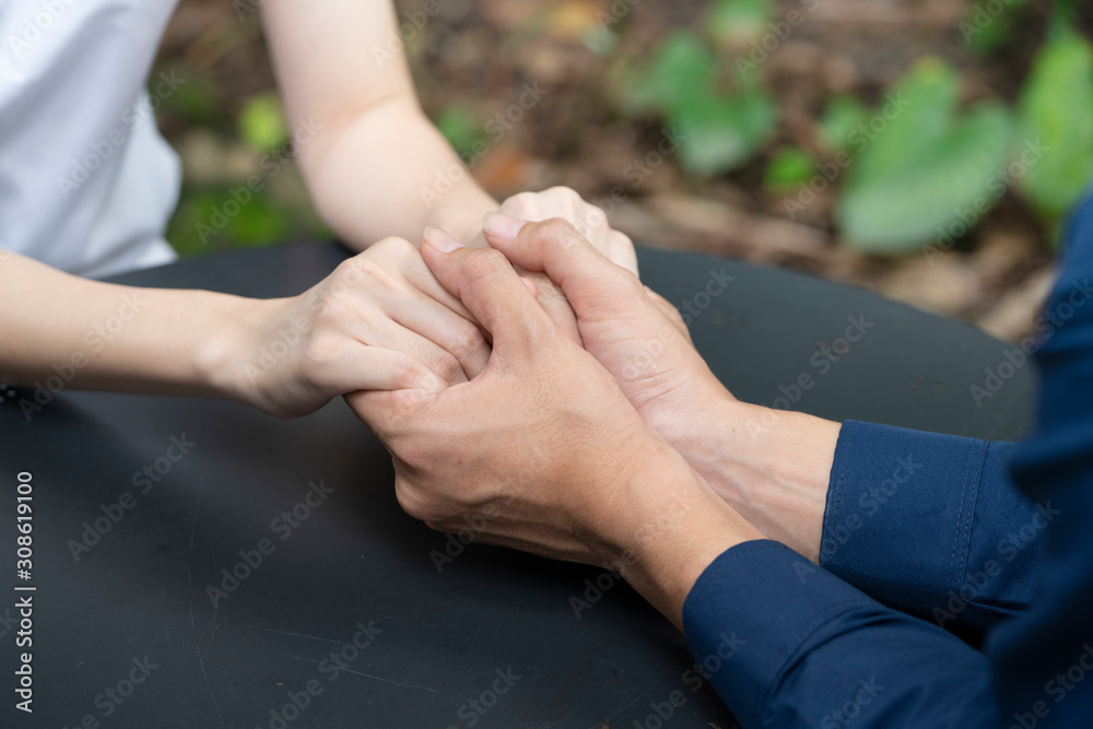 Girlfriend And Boyfriend Holding Hands