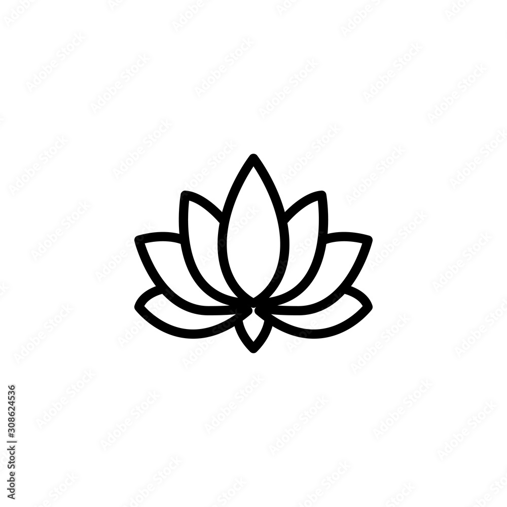 Simple lotus line icon. Stock Vector | Adobe Stock