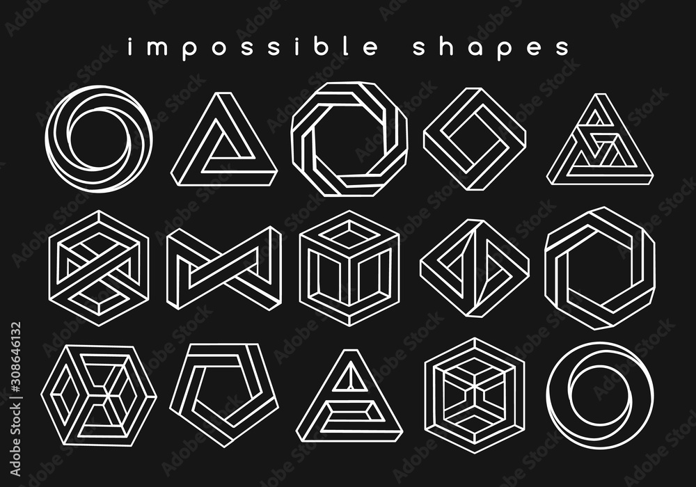 Geometric shapes optical illusions Stock Vector | Adobe Stock