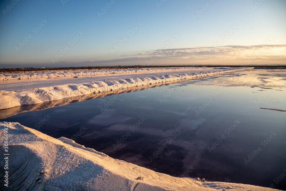 Nature reserve Saline Margherita di Savoia, Apulia, Italy: The salt pan ...