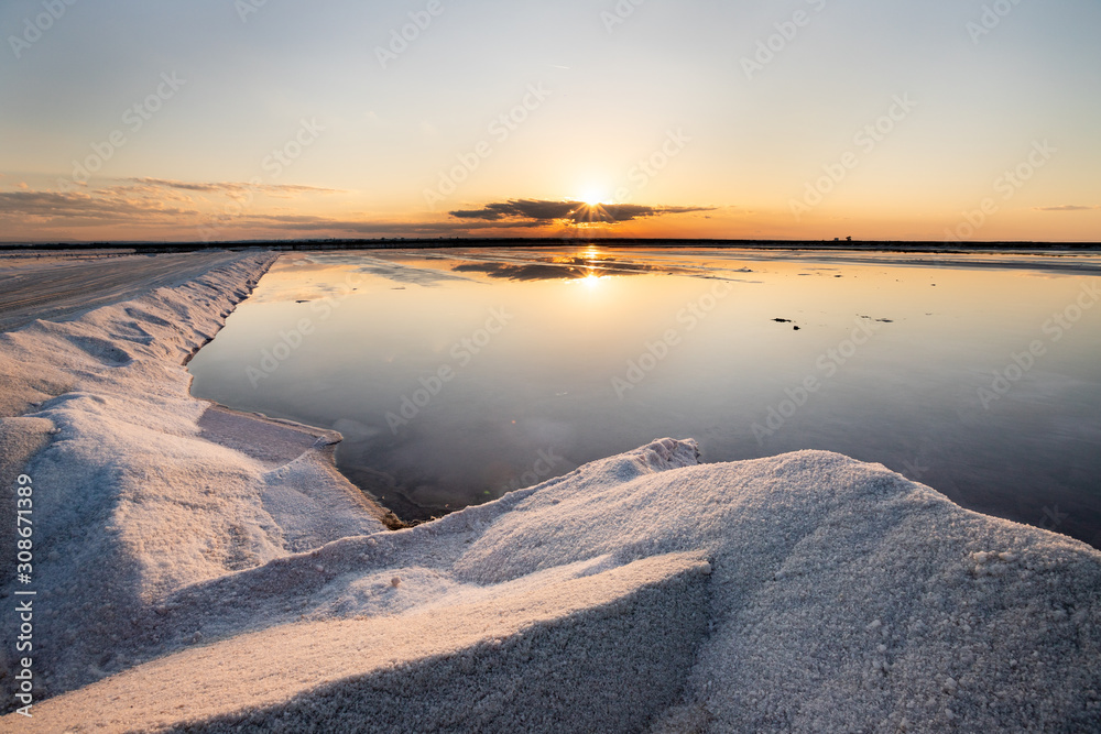 Nature reserve Saline Margherita di Savoia, Apulia, Italy: The salt pan ...
