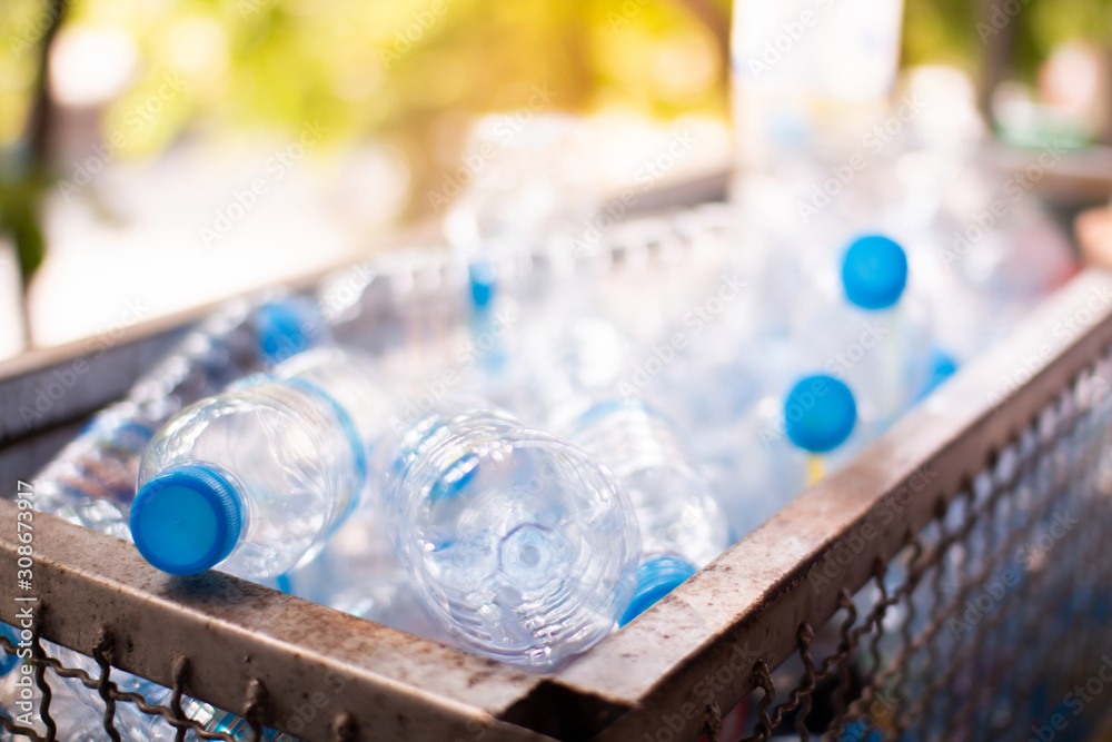 plastic bottle in recycle bin,waste management concept. Stock Photo ...