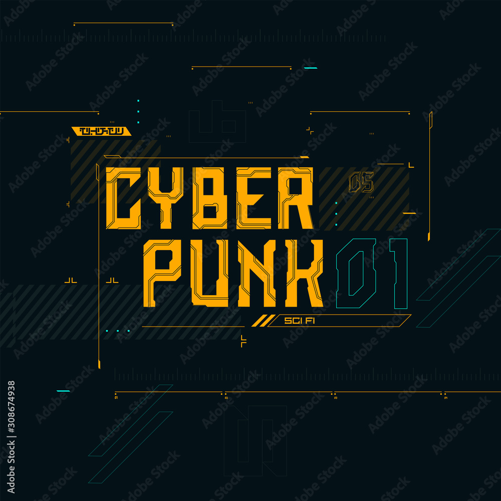 Cyber Punk Modern User Interface Elements. Futuristic Abstract HUD ...