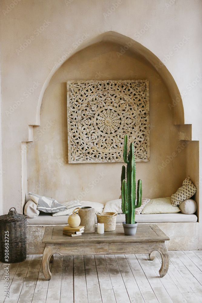 dining room interior designed in oriental east style Stock Photo ...