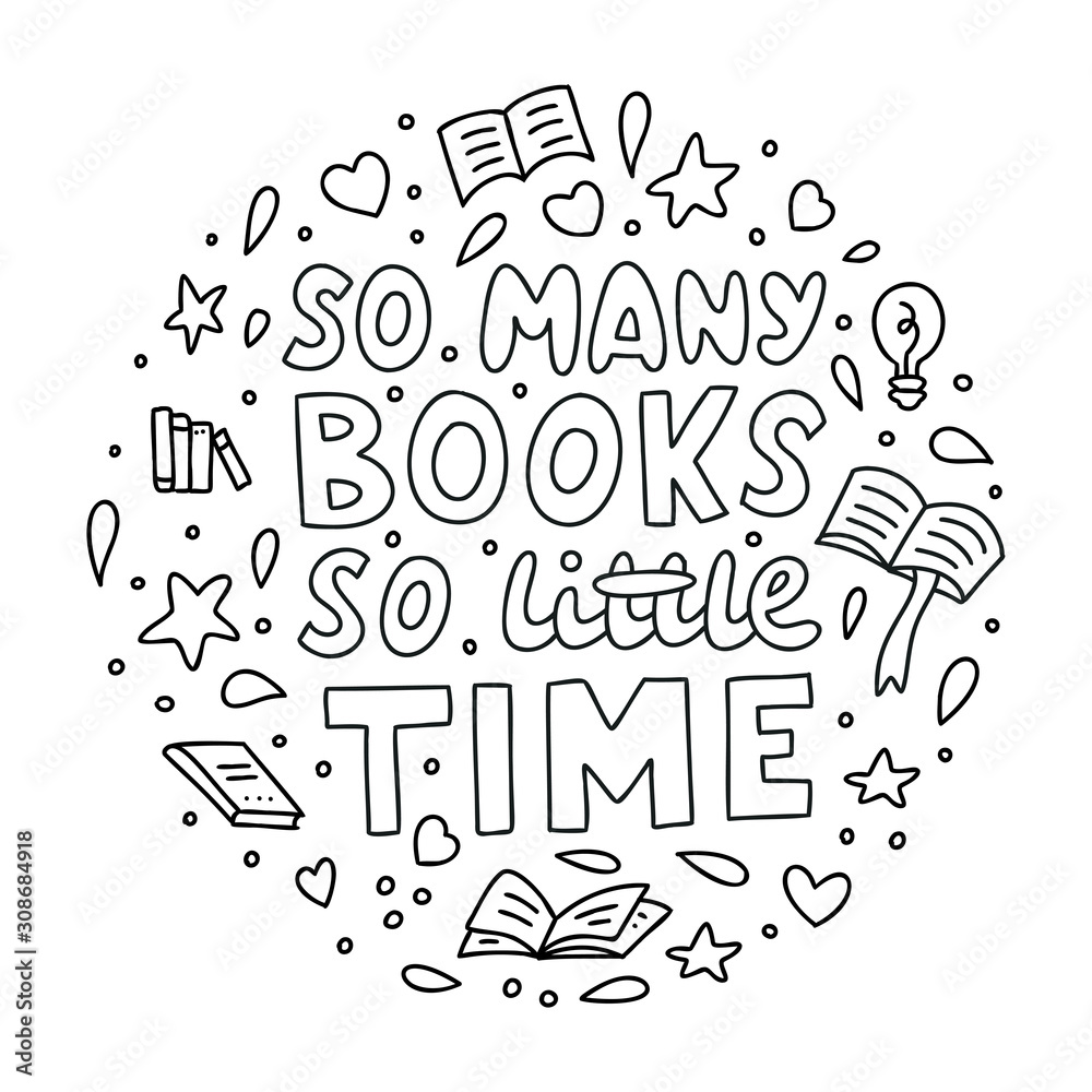 Round doodle composition with hand lettering. Vector illustration for ...