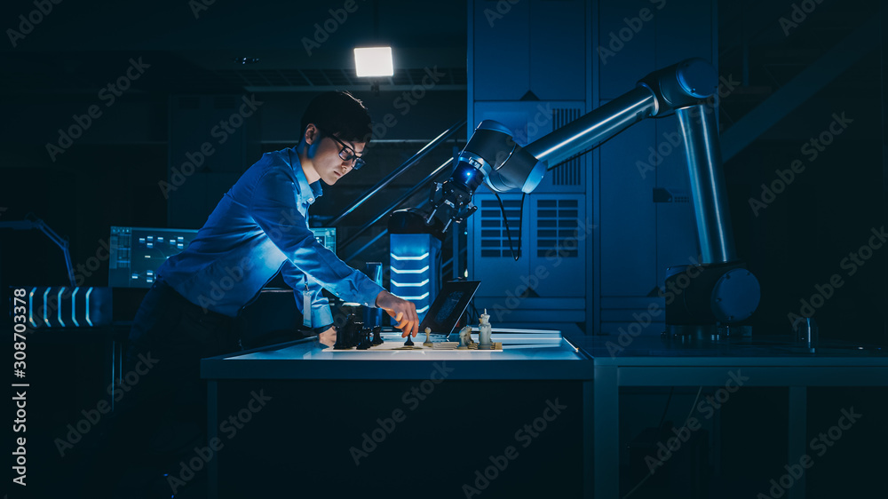 Japanese Development Engineer is Testing an Artificial Intelligence ...