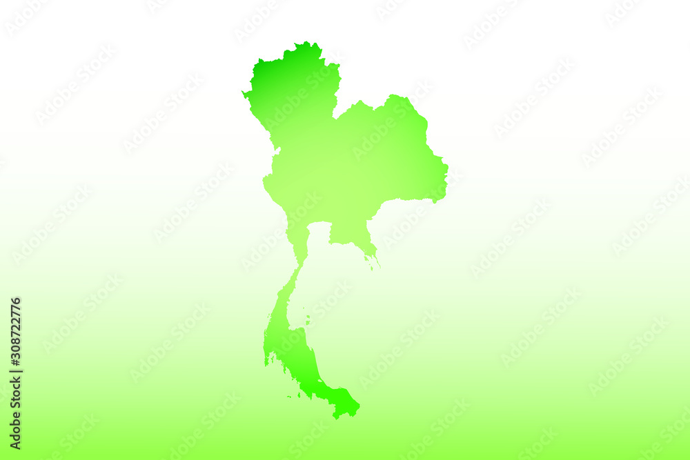 Thailand map using green color with dark and light effect vector on ...