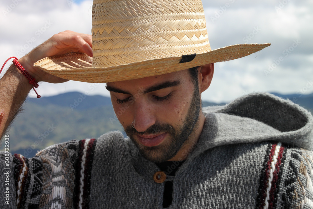 Handsome young man dressed like a typical chilean huaso Stock Photo ...