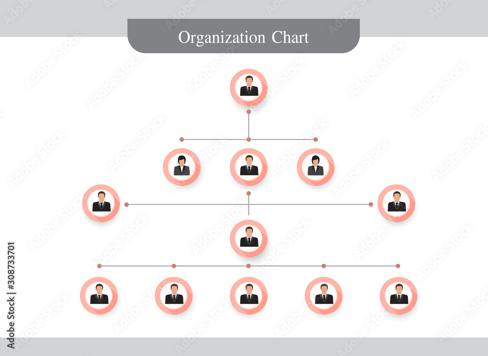 Organization Chart,Infographics with People Icon , Business Structure ...