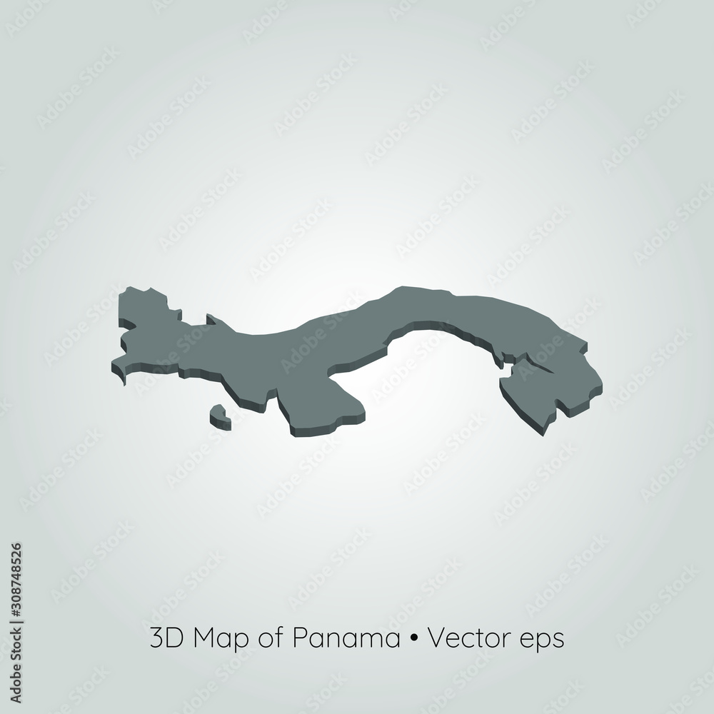 3D map of Panama, vector eps Stock Vector | Adobe Stock
