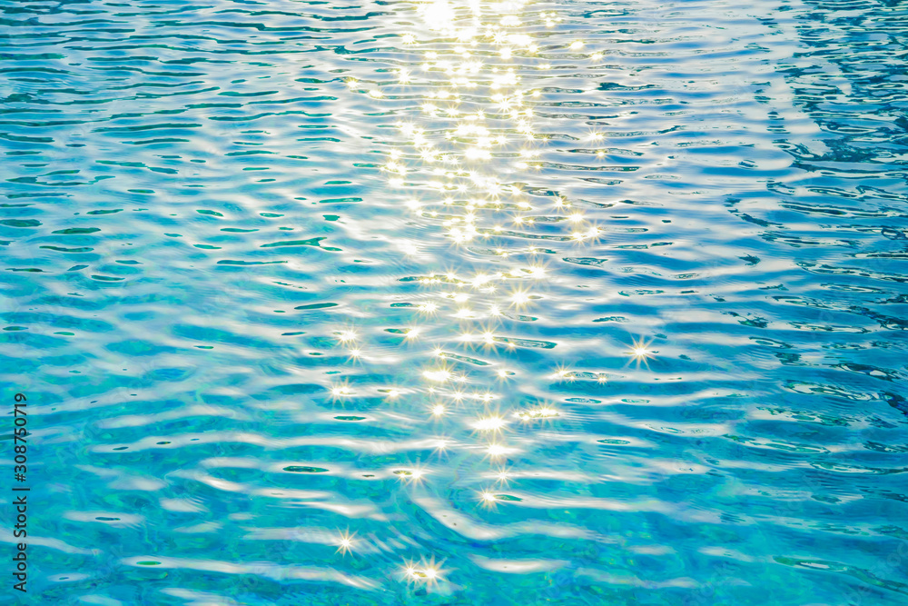 pure water surface blue ocean color scenery soft background with ...